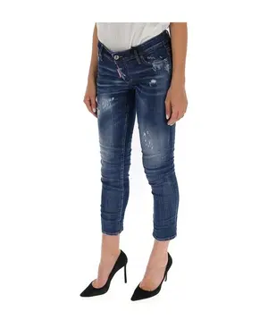 Dsquared2 Distressed Low-rise Slim Straight Jeans - Blue