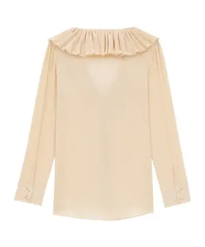 Saint Laurent Ruffled V-neck Blouse