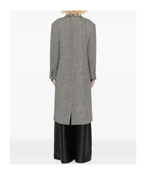 Ermanno Scervino Herringbone Double-breasted Coat - Gray