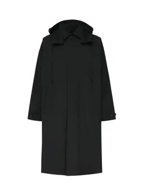 Bottega Veneta Oversized Trench Coat With Hood - Black