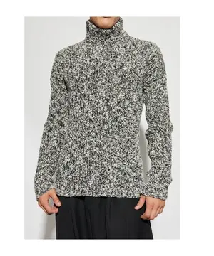 Dolce & Gabbana Logo Patch Turtleneck Knit Jumper