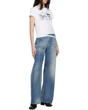 MAISON MARGIELA Twist Distressed Wide Leg Jeans