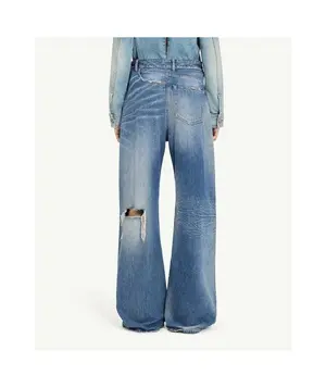 MAISON MARGIELA Twist Distressed Wide Leg Jeans