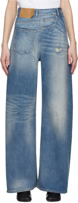 MAISON MARGIELA Twist Distressed Wide Leg Jeans