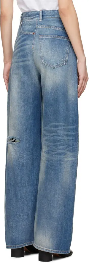 MAISON MARGIELA Twist Distressed Wide Leg Jeans