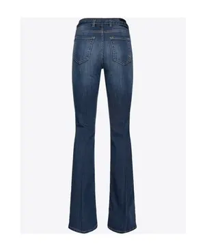 Pinko Bell-bottom Jeans With Diamond Cut Buckles