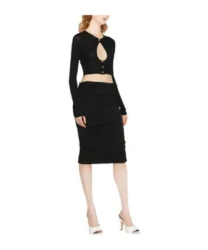Versace Gathered Midi Skirt