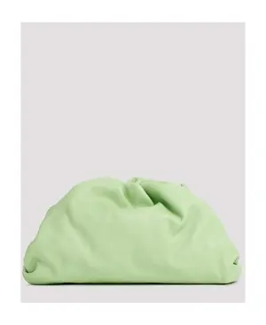 Bottega Veneta The Pouch Ruched Clutch Bag - Green