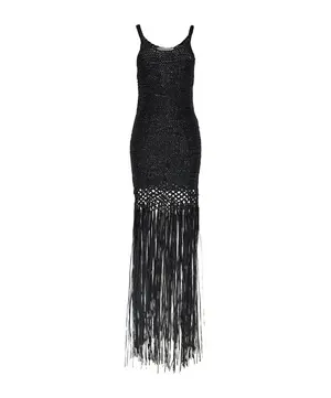 Philosophy Di Lorenzo Serafini Sleeveless Fringed Weaved Maxi Dress