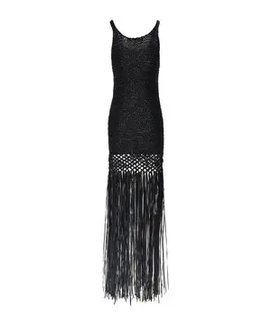 Philosophy Di Lorenzo Serafini Sleeveless Fringed Weaved Maxi Dress