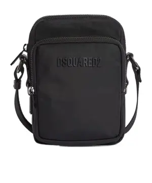 Dsquared2 Logo Plaque Zipped Shoulder Bag - Black