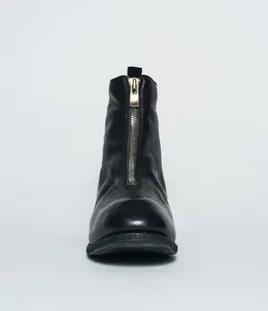 Guidi Front Zip Ankle Boots - Black