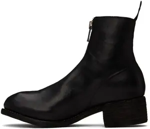 Guidi Front Zip Ankle Boots - Black