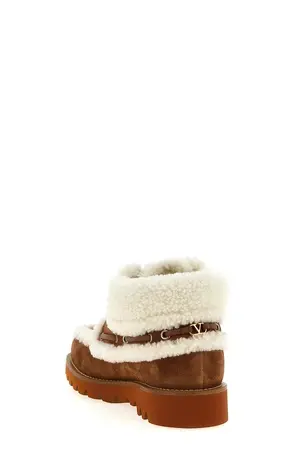 Valentino Garavani Vlogo Detail Lace-up Leather Boots