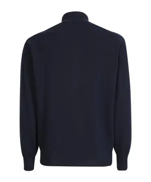 Brunello Cucinelli High Neck Zip-up Cardigan - Blue