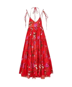 Erdem Floral Print Dress - Red