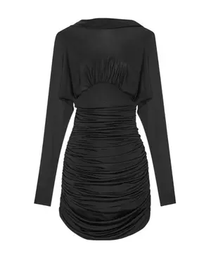 Saint Laurent Cowl Back Mini Dress - Black
