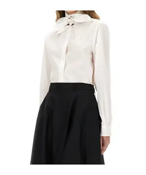 Moschino Long Sleeve Shirt With Bow Detail - White