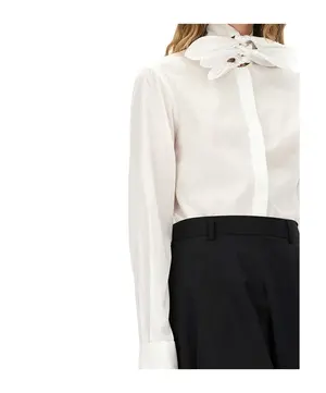 Moschino Long Sleeve Shirt With Bow Detail - White
