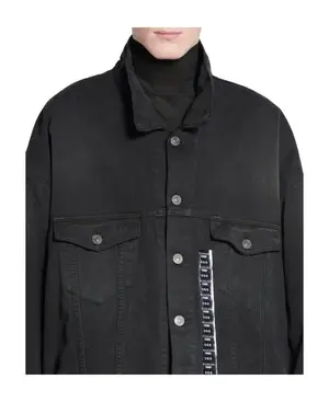 Balenciaga Collared Button-up Denim Jacket