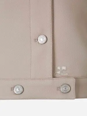 COURREGES Twill Trucker Jacket With Embroidered Logo