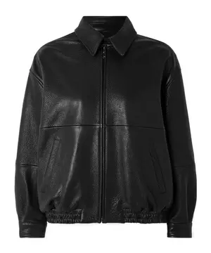 Nour Hammour Doran Patchwork Leather Jacket - Black