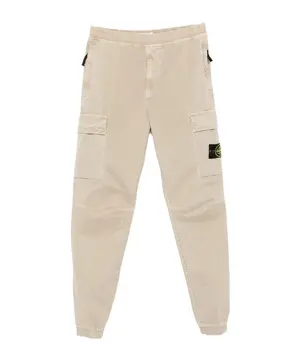 Stone Island Logo Patch Cargo Trousers - Nude