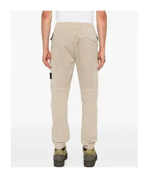 Stone Island Logo Patch Cargo Trousers - Nude