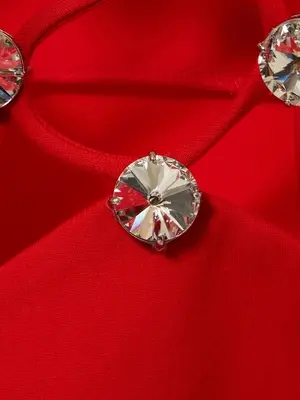 AREA Embellished Cut-out Jumpsuit - Red