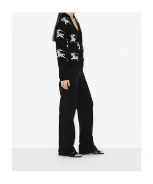 Burberry Ekd Intarsia-knit Cardigan - Black