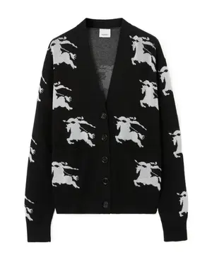 Burberry Ekd Intarsia-knit Cardigan - No