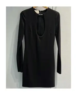 Miu Miu Cut-out Long Sleeve Mini Dress