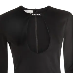Miu Miu Cut-out Long Sleeve Mini Dress