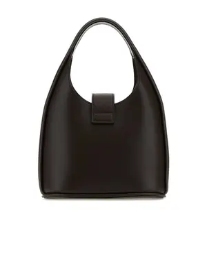 FERRAGAMO Gancini-buckle Logo-engraved Mini Hobo Bag - Black