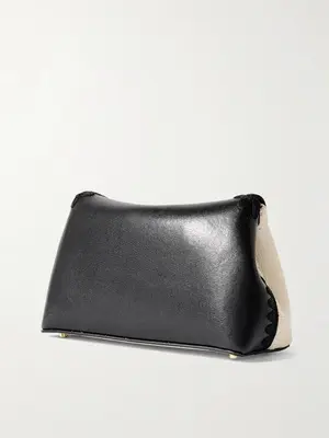 TOTEME T-lock Embroidered Mini Clutch Bag - Beige/black