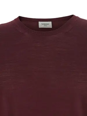 Saint Laurent Long-sleeved Crew Neck Sweater - Red