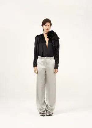 Magda Butrym Long-sleeved Shirt With Detachable Brooch