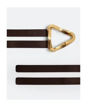 Bottega Veneta Double Strap Belt With Gold Finish Buckle