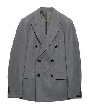 Prada Double-breasted Wool Blazer - Gray