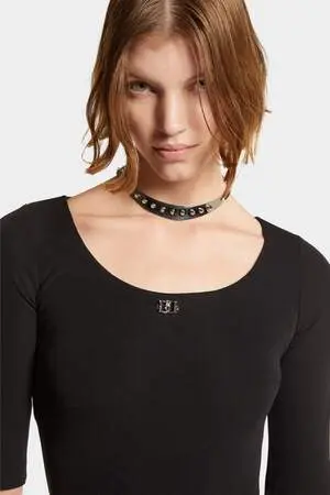 Dsquared2 Logo Plaque Short Sleeve Dress - Black