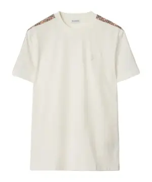 Burberry Logo Embroidered Crewneck T-shirt - Chalk