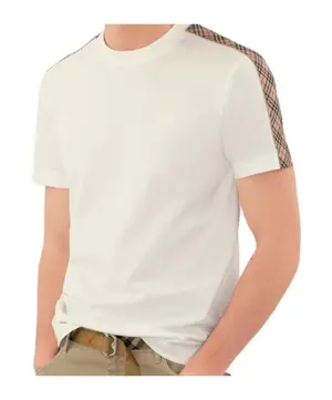 Burberry Logo Embroidered Crewneck T-shirt - Chalk