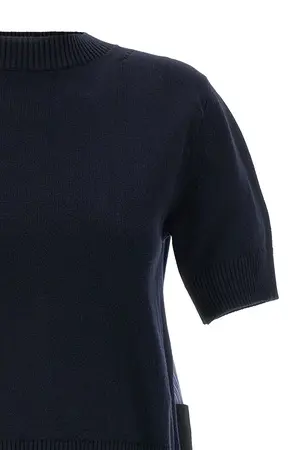 Sacai Poplin Ribbed Pullover