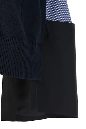Sacai Poplin Ribbed Pullover