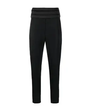 Balmain Tapered Wool Trousers With Satin Inlay - Black