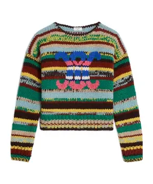 Celine Crewneck Sweater In Mouline Alpaca And Wool - No