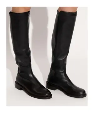 STUART WEITZMAN Round Toe Low Heel Pull-on Boots - Black