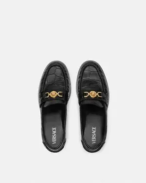 Versace Medusa '95 Embossed Slip-on Loafers - Black