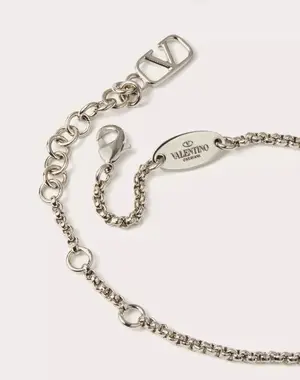 Valentino Garavani V Logo Signature Bracelet With Swarovski Crystals