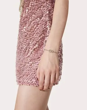Valentino Garavani V Logo Signature Bracelet With Swarovski Crystals